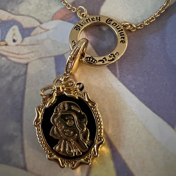 Disney | Jewelry | Rare Disney Couture Snow White Charm Necklace Gold ...